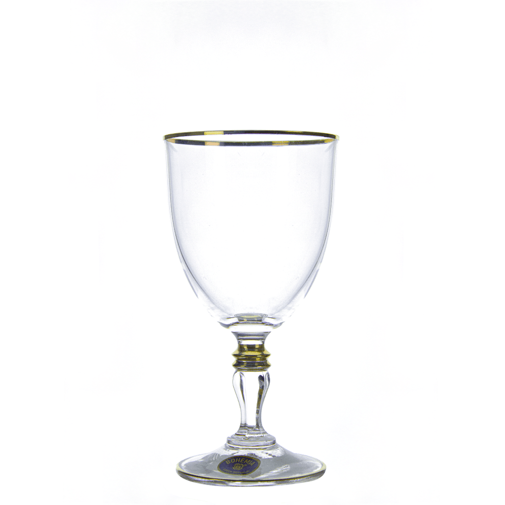 Bohemia Crystal - Gloria Goblet Glass Set 6 Pcs 200ml - Gold