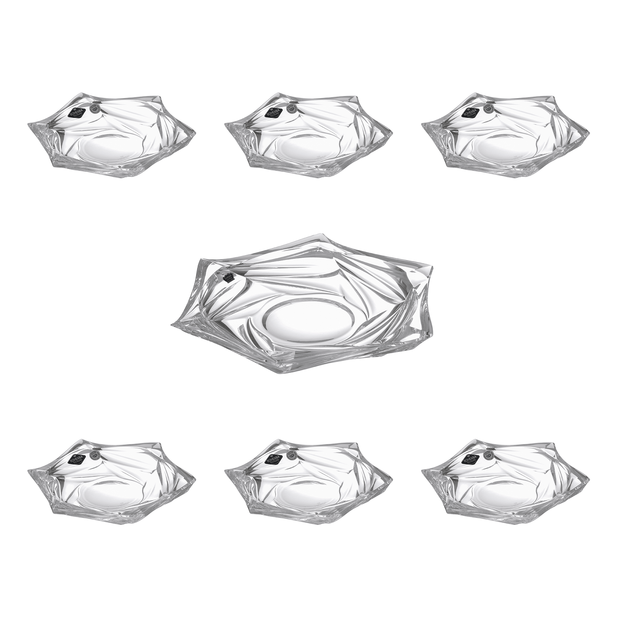 Bohemia Crystal - Glass Dessert Set 7 Pieces