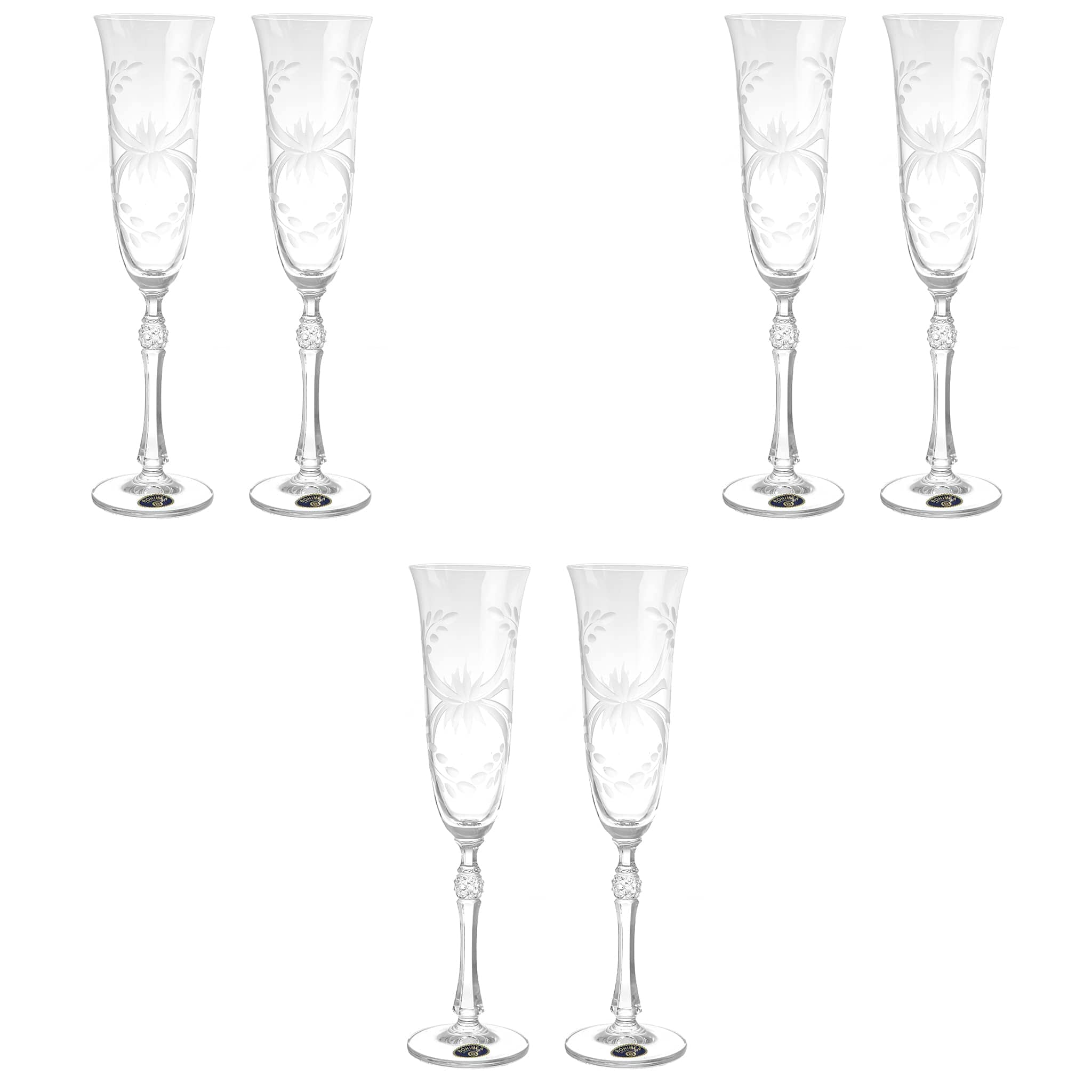 Bohemia Crystal - Flute Glass Set 6 Pieces - 150ml