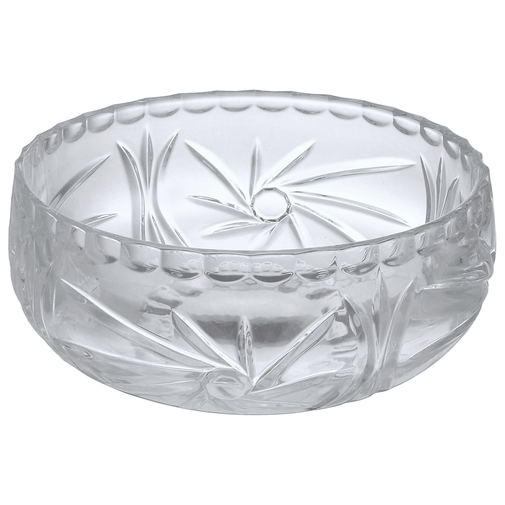 Round Decorated Glass Plate - 22cm - Glass