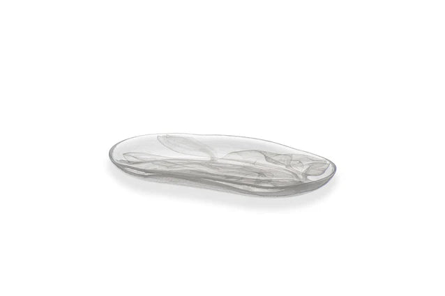 ArdaCam - Atlas Oval Serving Plate - White - 21x11.5cm - Glass