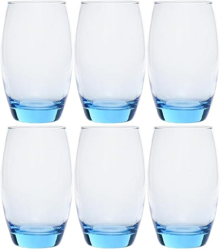 Pasasbahce - Round Highball Glass Set 6 Pieces - Blue - 500ml - 390005 ...