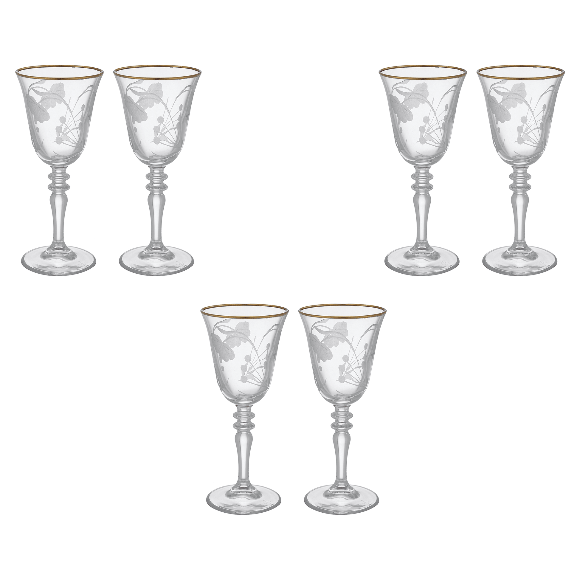 Pasabahce Decorated Glass Set 6 Pieces Gold 200ml Glass 3900
