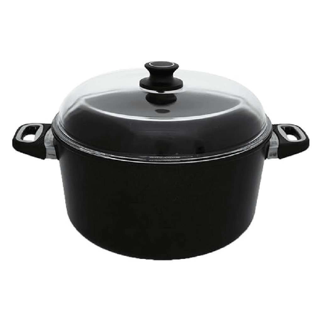 AMT - Round Cooking Pot with Handles Height 16cm Cast Aluminum 32cm Bl