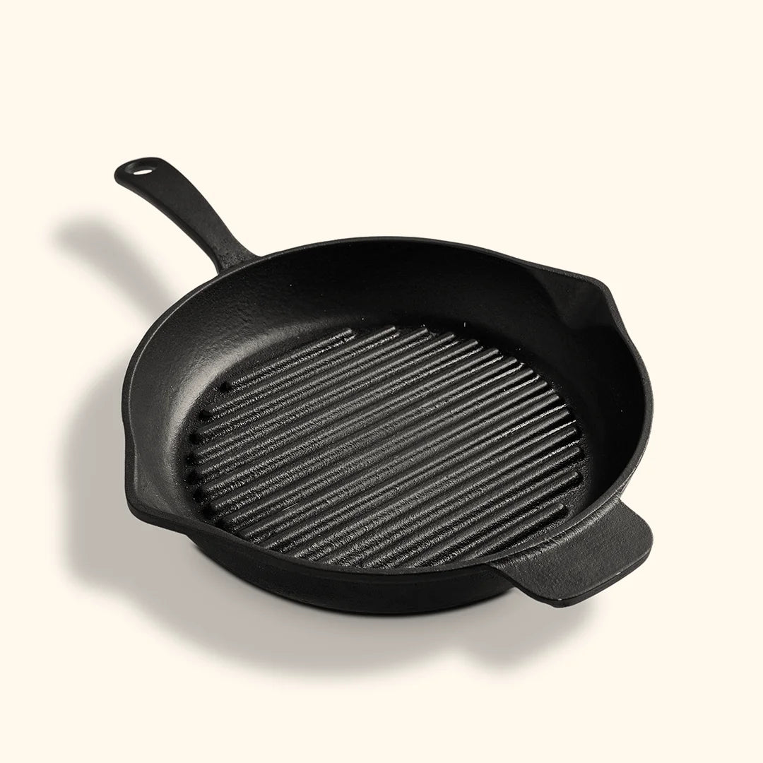 Alma - Grill Skillet with Handle - 28cm - Cast Iron - Black