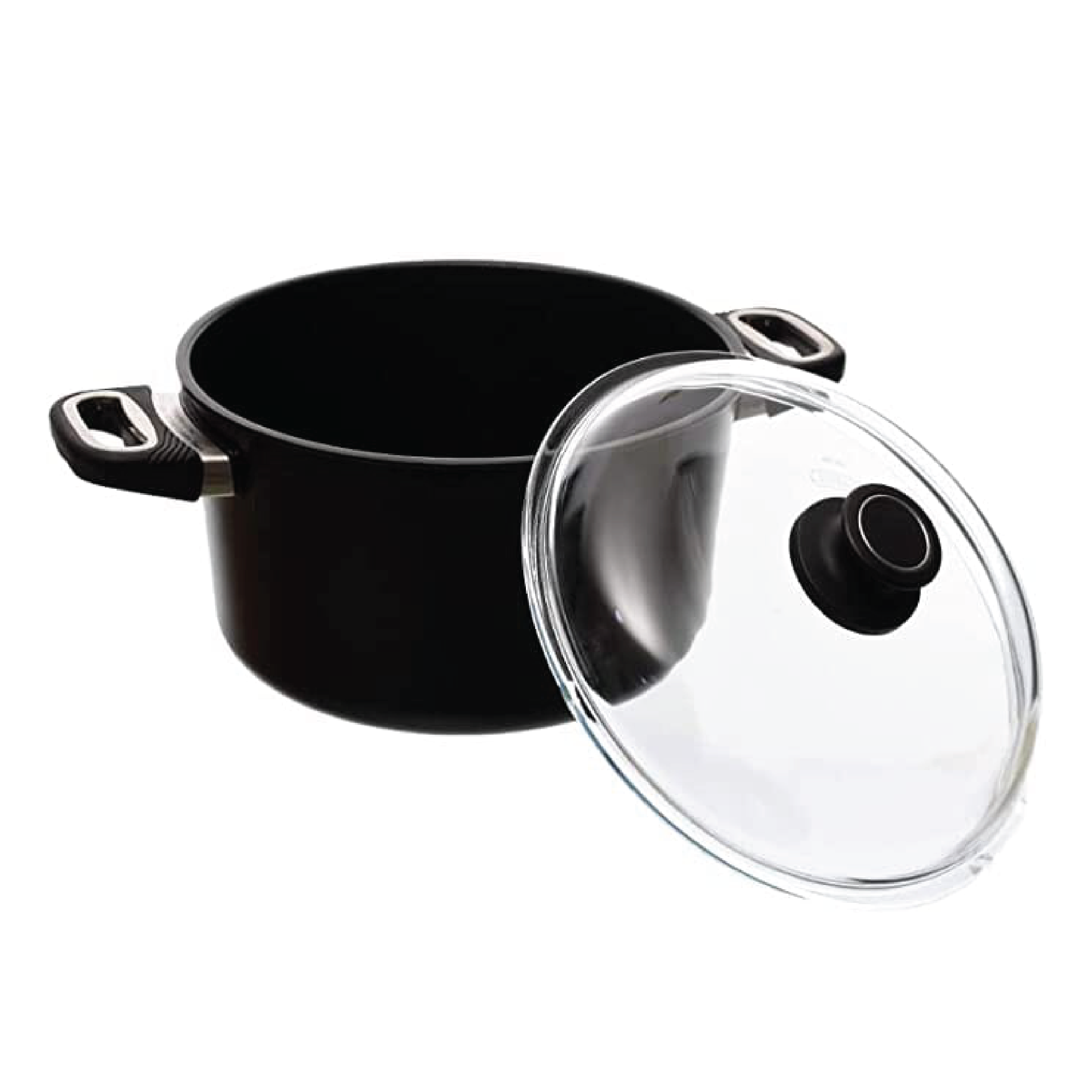 AMT - Black Pot with Glass Lid - Cast Aluminum - 26cm