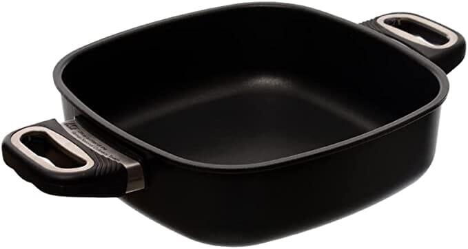 AMT - Square Shape Pot With Lid & Handles - Cast Aluminum - 24x24cm