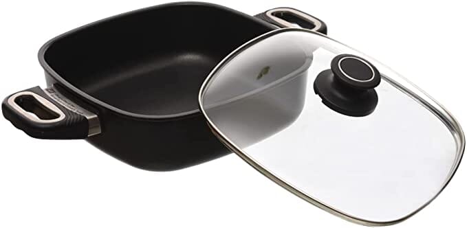 AMT - Square Shape Pot With Lid & Handles - Cast Aluminum - 24x24cm