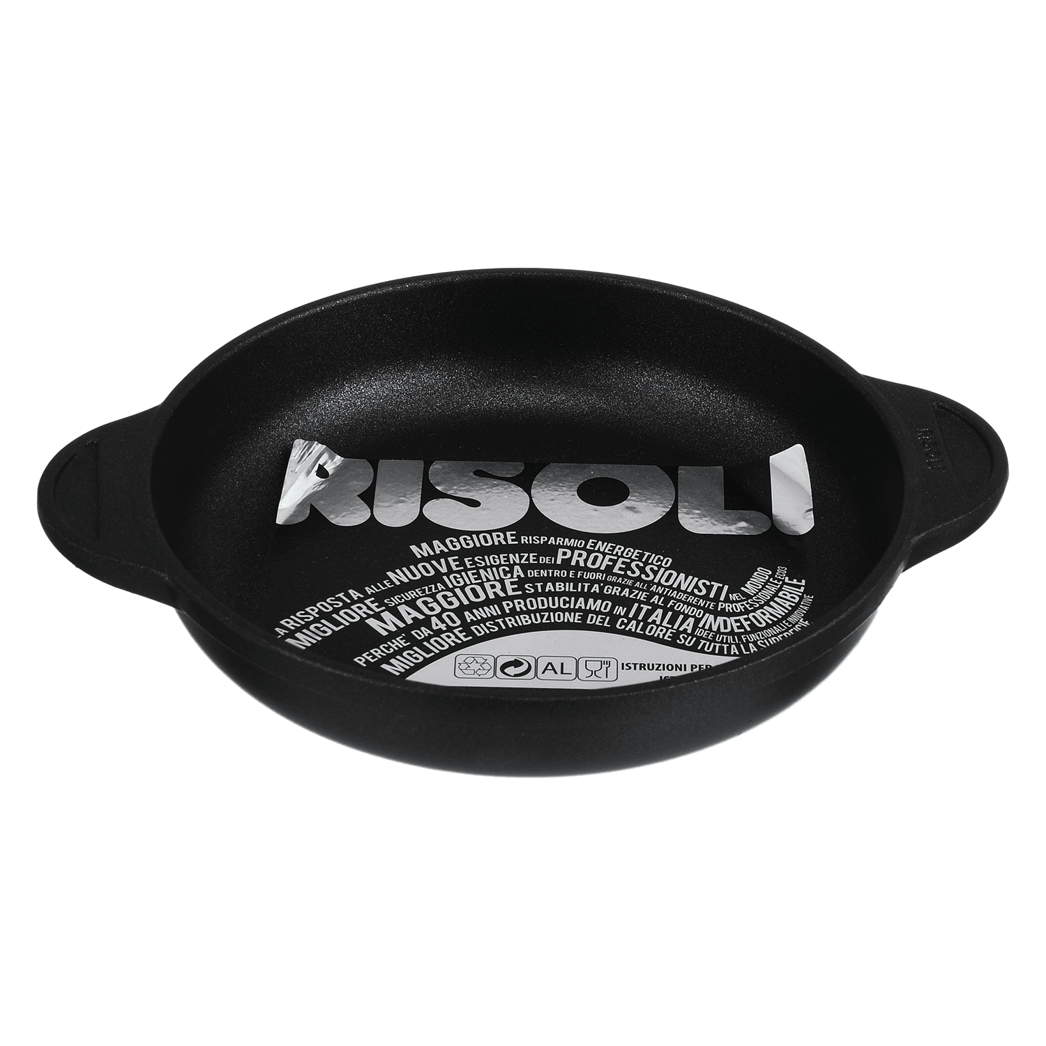 Risoli - Black Plus Small Egg Pan - Die Cast Aluminum - 14cm - Black