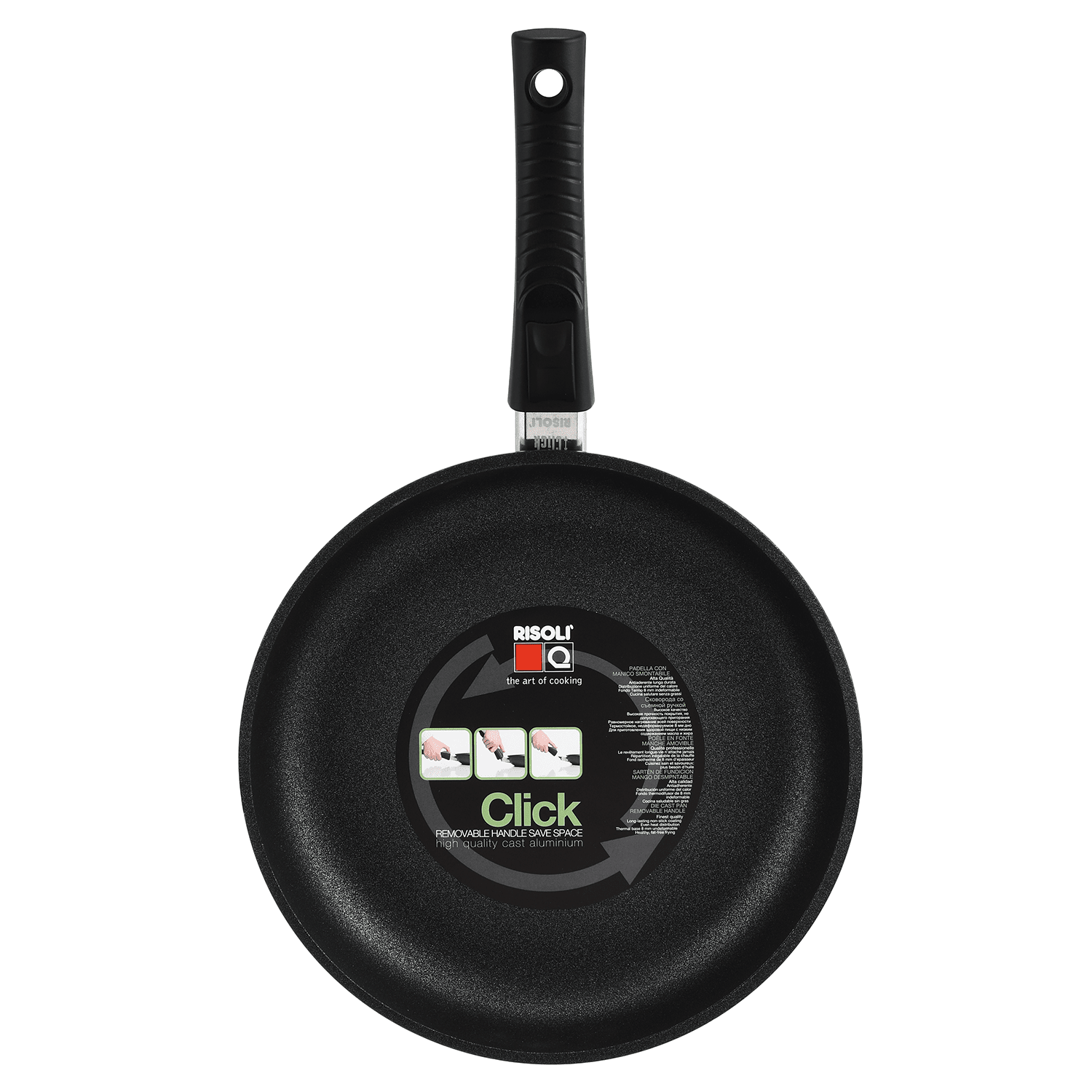 Risoli - Fry Pan with Detachable Handle - 28cm - Black
