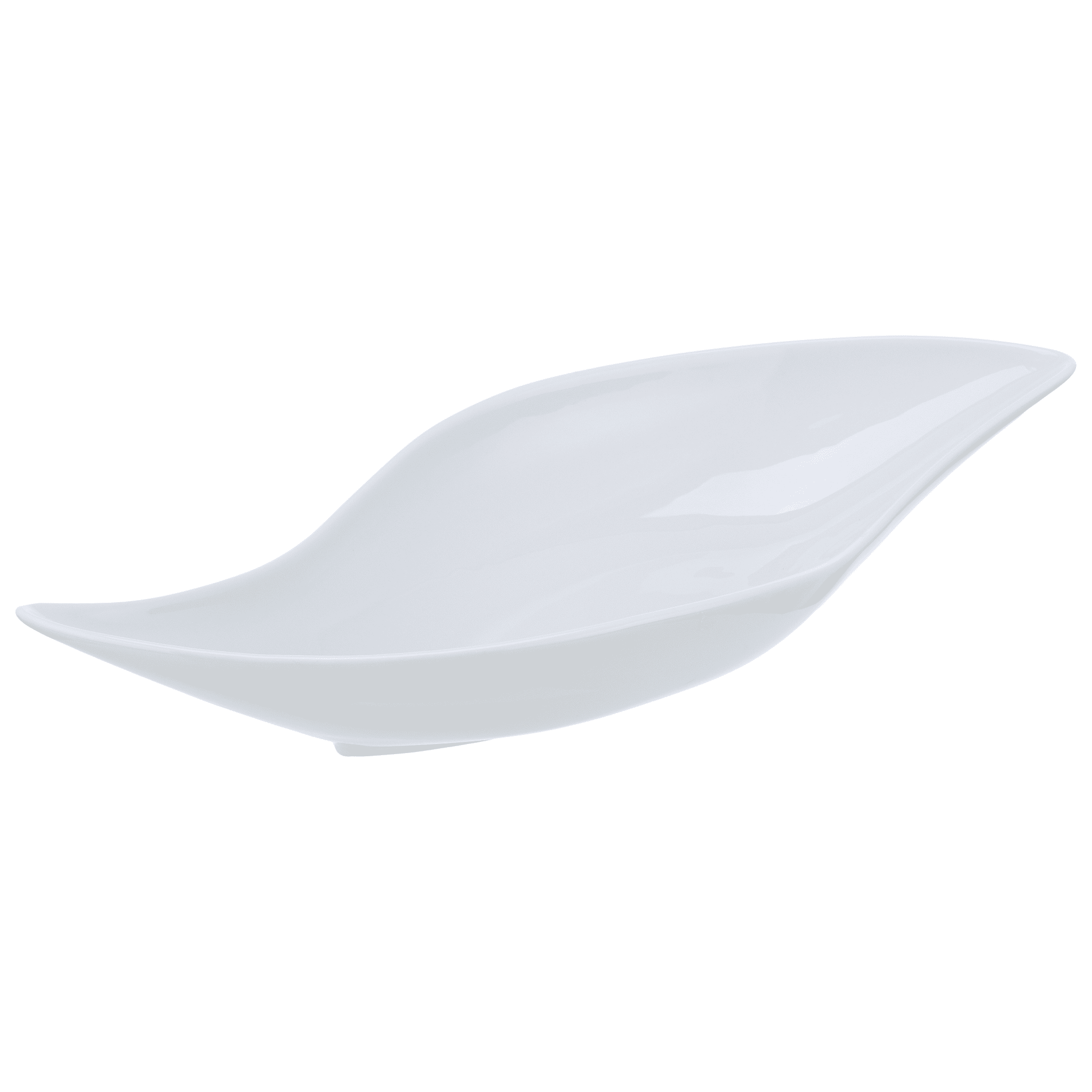 Senzo - Deep S Shaped Serving Plate - White - Porcelain - 55x23cm - 52