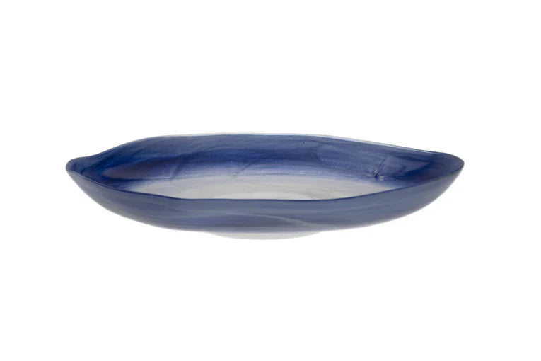 Ardacam - Glass Serving Bowl - Blue & White - 40.8cm