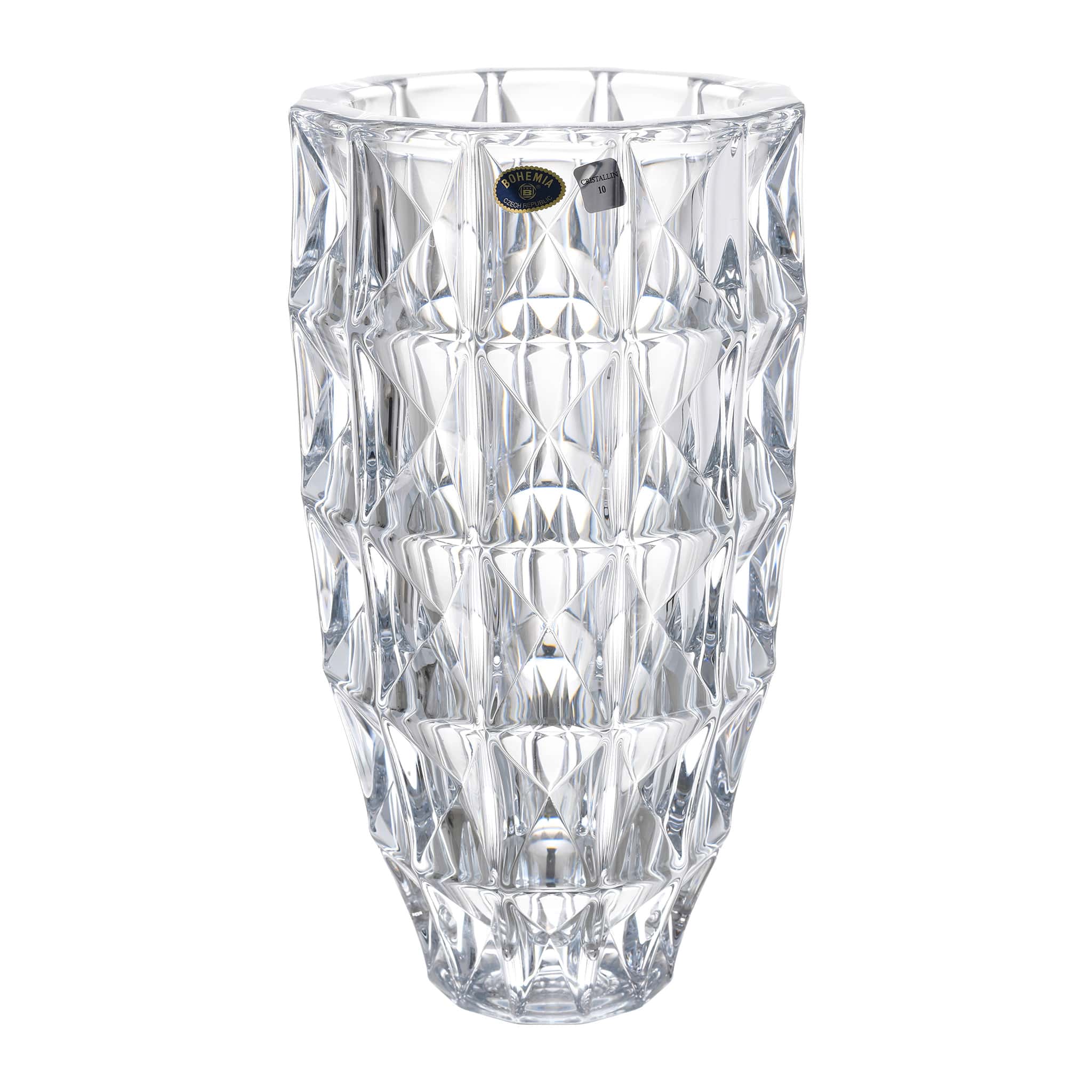 Bohemia Crystal - Diamond Round Crystal Vase - 28cm