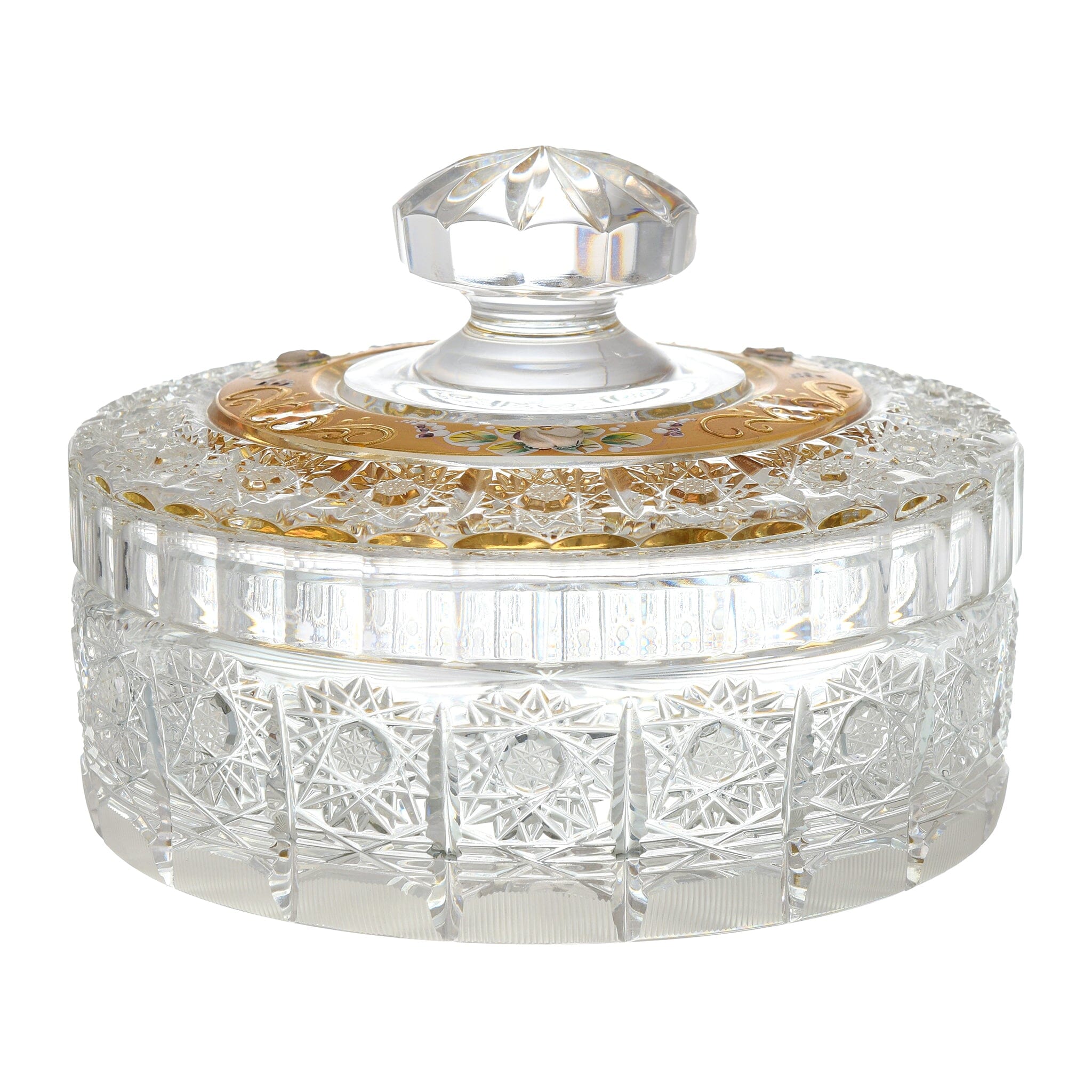 Bohemia Crystal - Crystal Box - Gold & Floral Design - 18cm - 27000433