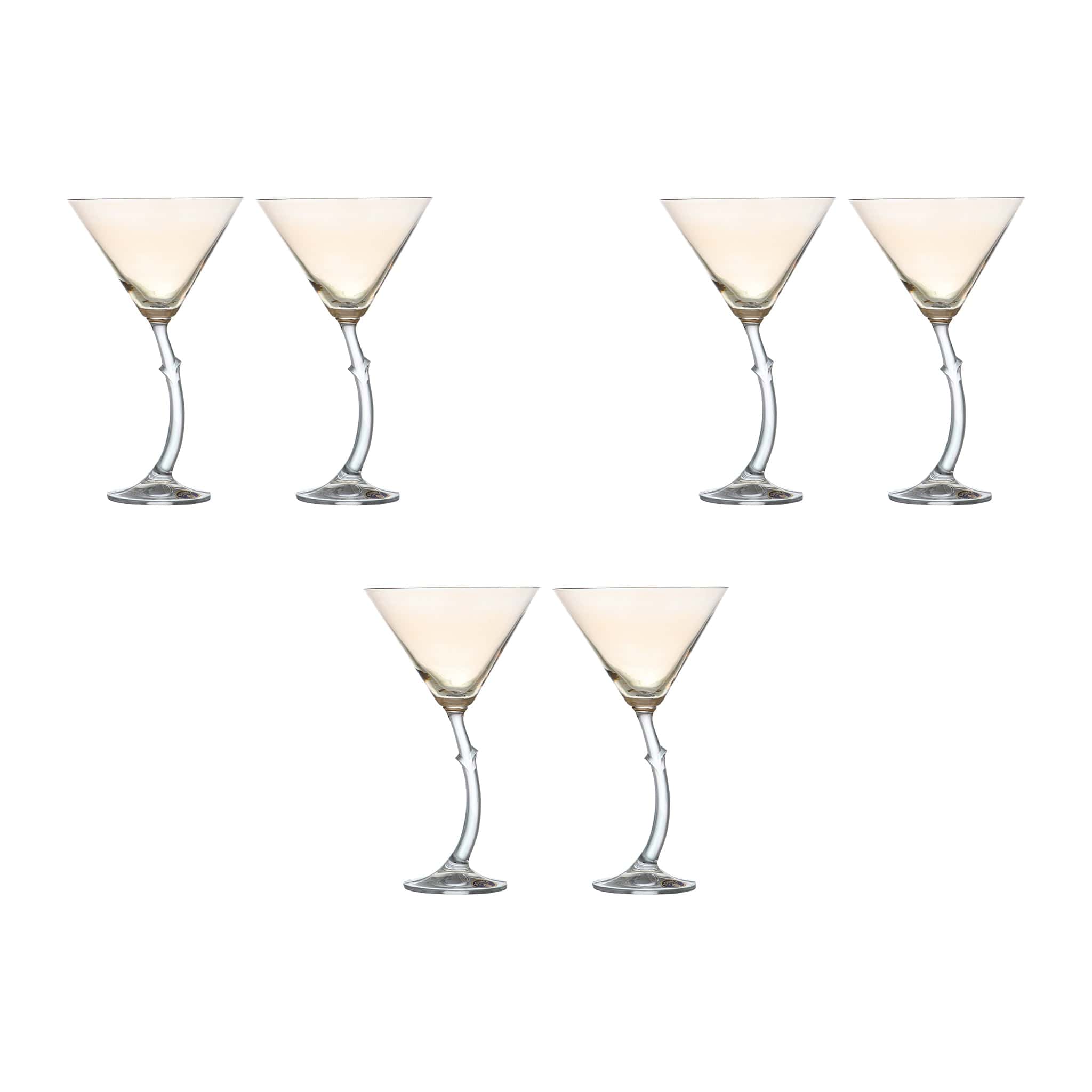 Bohemia Crystal - Cocktail Glass Set 6 Pieces - Yellow - 200ml - Cryst