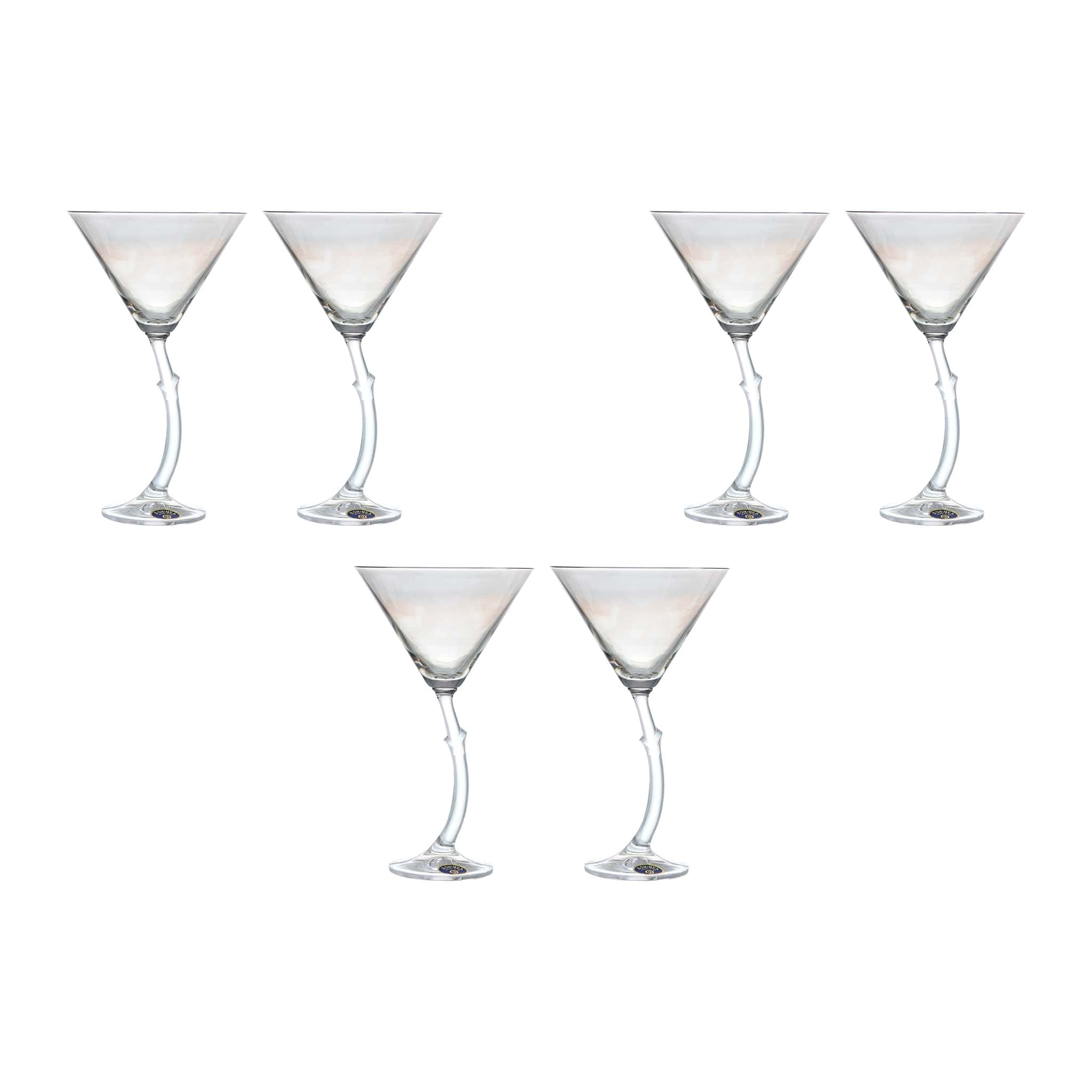 Bohemia Crystal - Cocktail Glass Set 6 Pieces - Grey - 200ml - Crystal