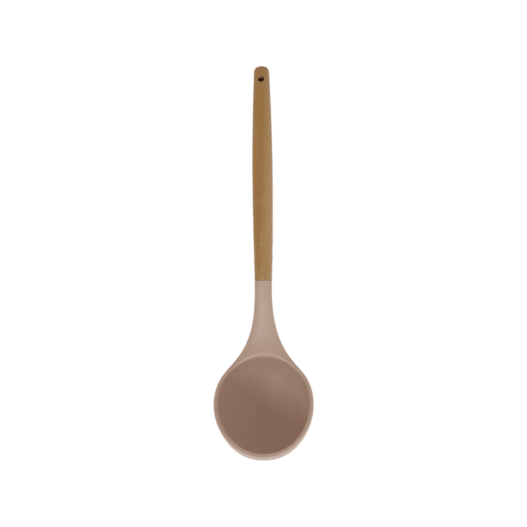 Cook Style - Silicone Soup Ladle With Wooden Handle - Beige - 35x8cm