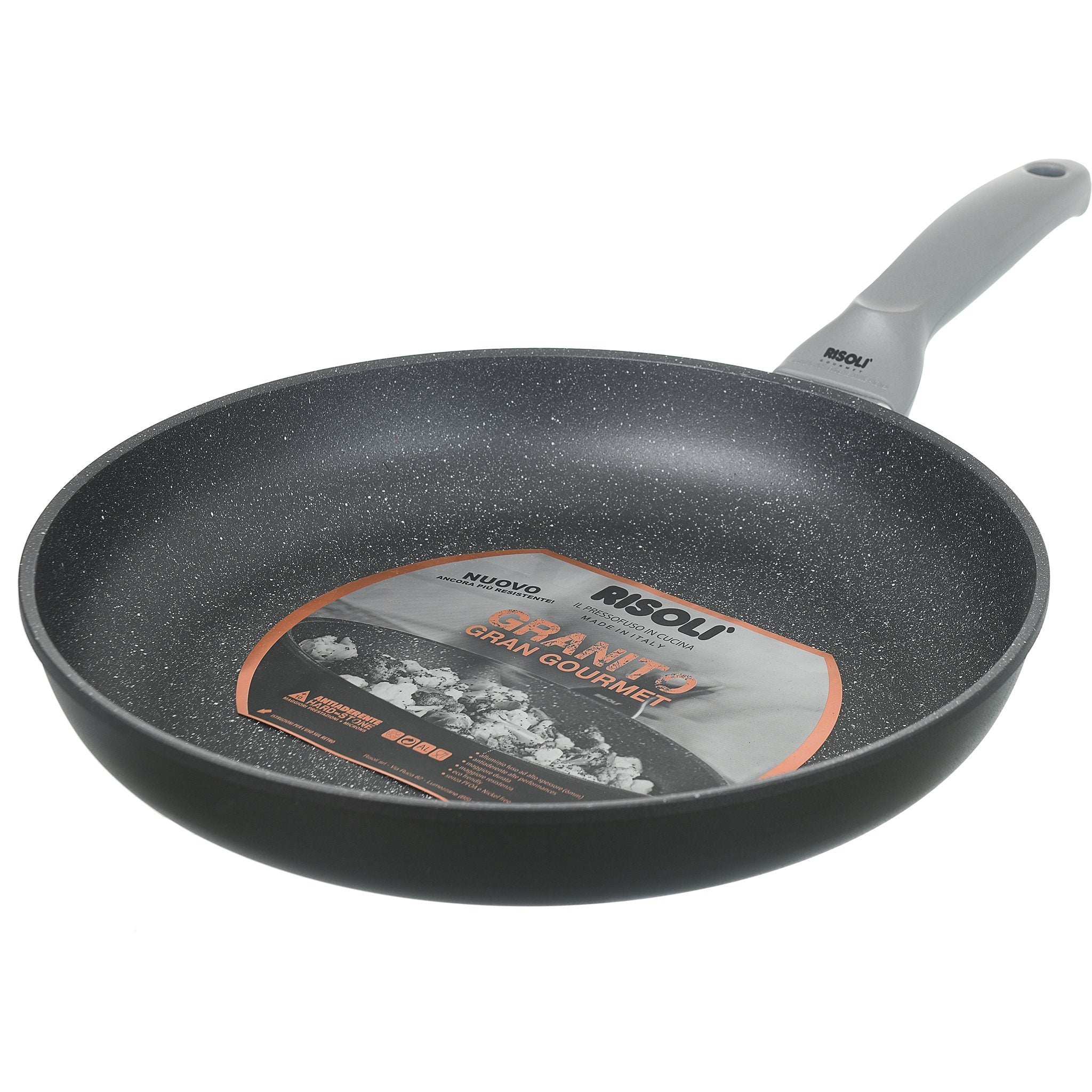 Risoli - Granito Frypan with Silver BK Handle - Black - Die Cast Alumi